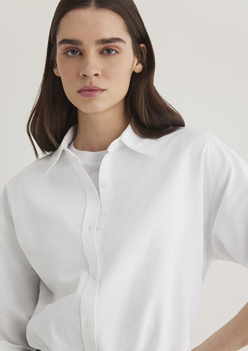 Beyaz Gömlek - Mavi