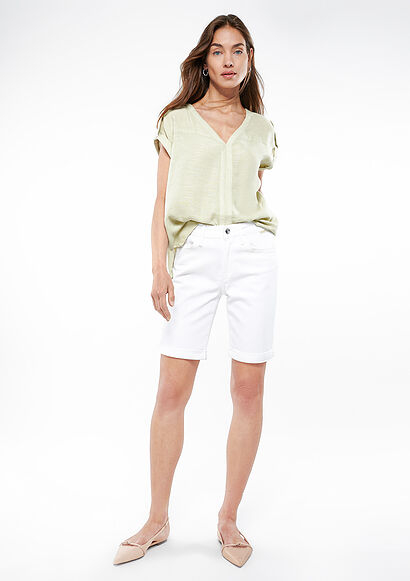 Alexis Gold Klasik Beyaz Jean Şort - Mavi