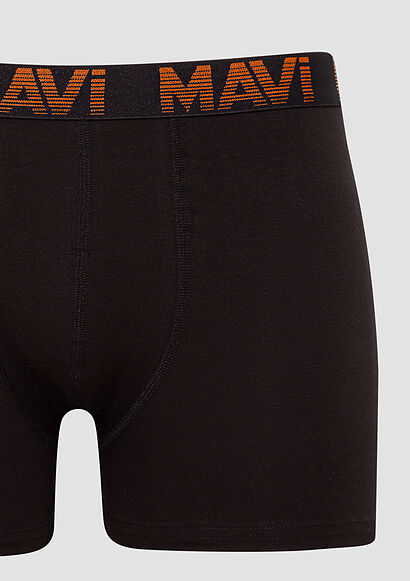 5li Siyah Basic Boxer - Mavi