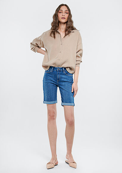 Alexis Gold Klasik Puslu Açık Mavi Jean Şort - Mavi