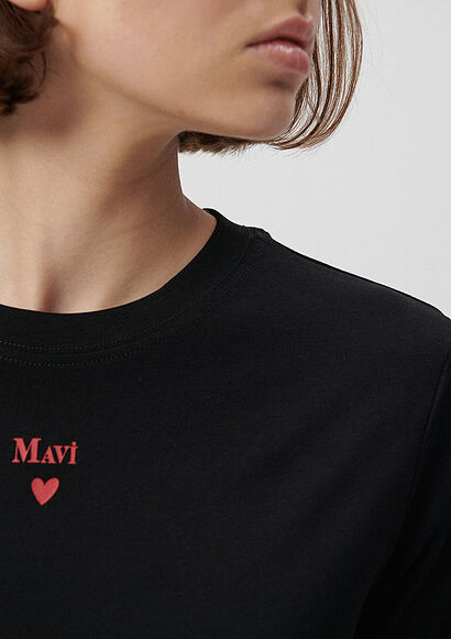 Mavi Logo Baskılı Siyah Tişört - Mavi