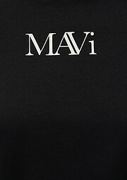 Mavi Logo Baskılı Siyah Tişört - Mavi
