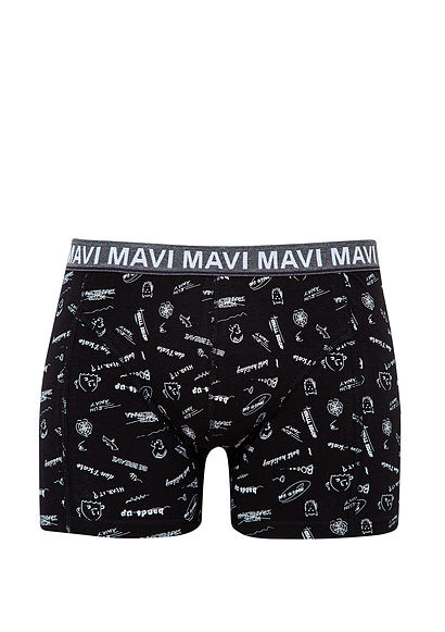 Outlet Baskılı Boxer Modelleri - Mavi