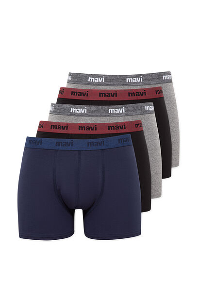 5li Basic Boxer - Mavi