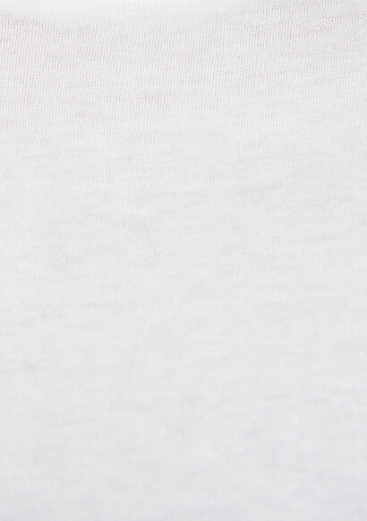 Beyaz Basic Tişört - Mavi