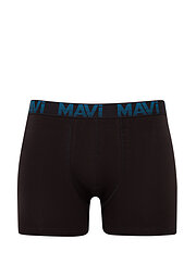 5li Siyah Basic Boxer - Mavi