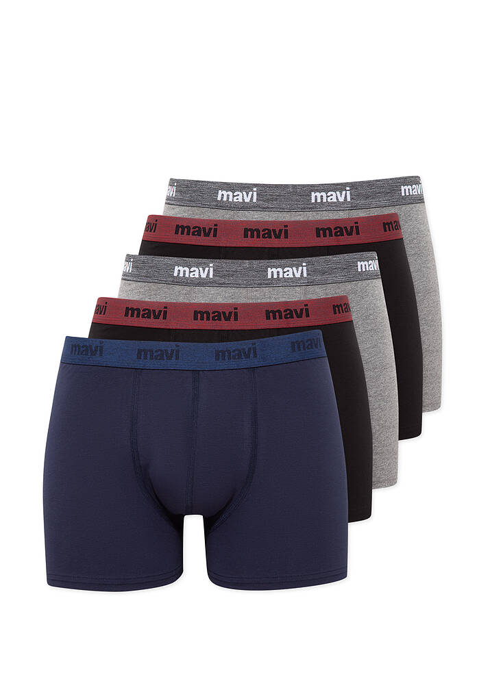 5li Basic Boxer - Mavi