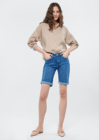 Alexis Gold Klasik Puslu Açık Mavi Jean Şort - Mavi