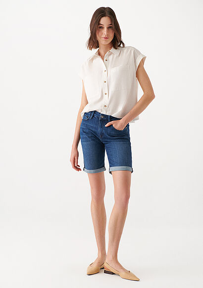 Alexis Gold Klasik Koyu Mavi Jean Şort - Mavi