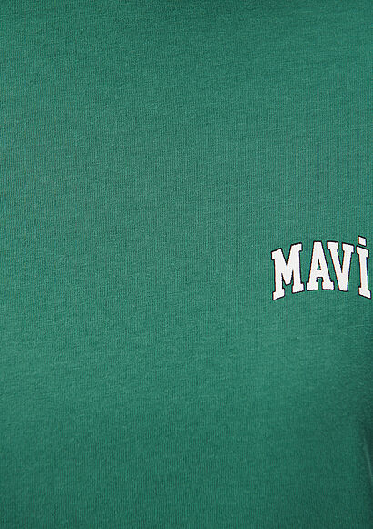 Mavi Logo Baskılı Yeşil Tişört - Mavi